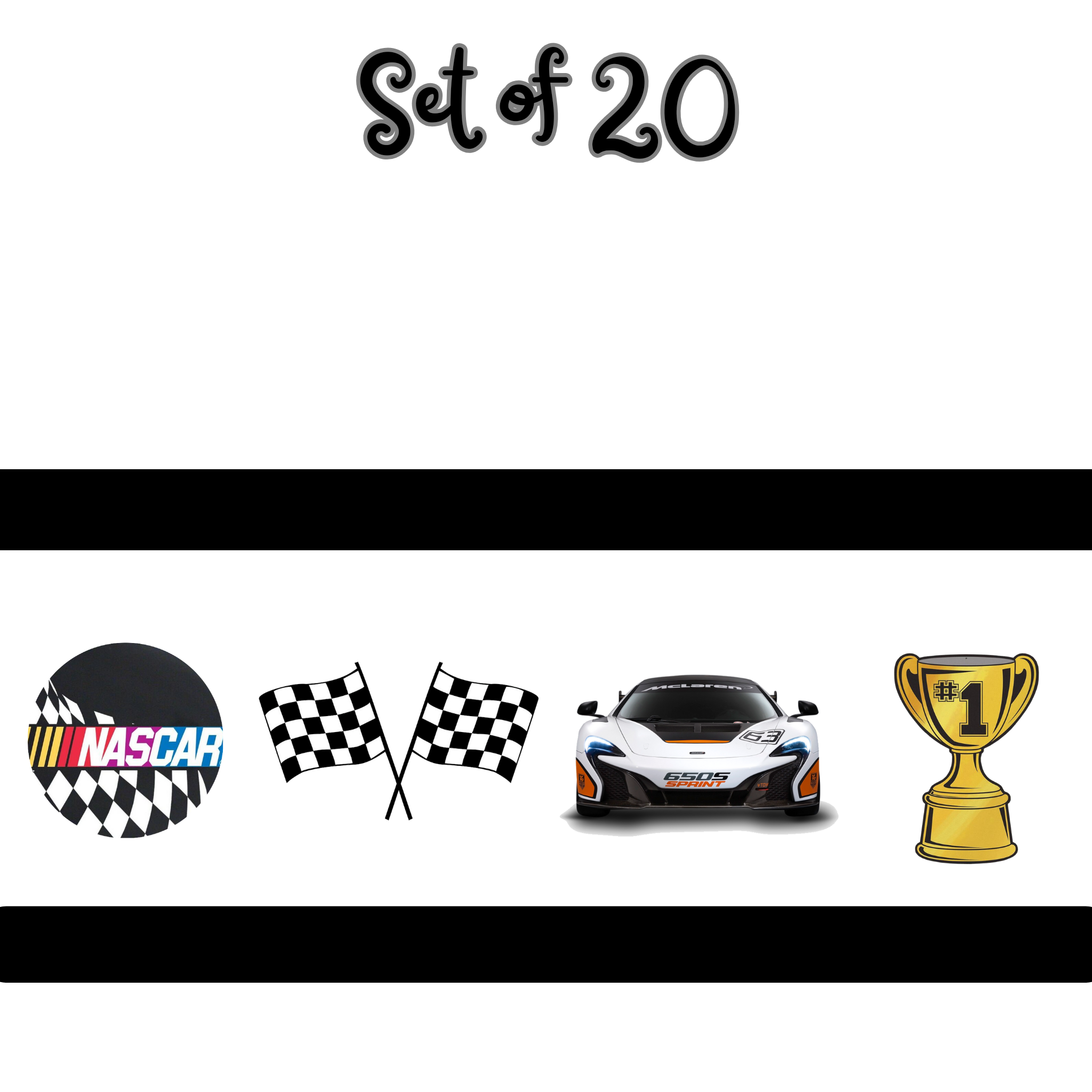 Nascar Racing Race Car Flag Nail Waterslide Stickers Set Of 20 – Nails ...