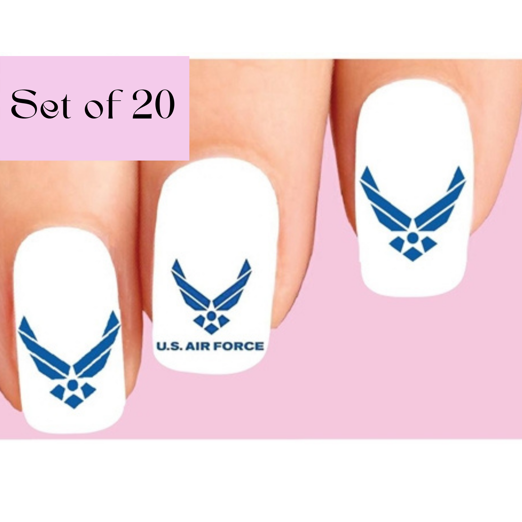 USAF United States US Air Force Assorted Set of 20 Waterslide Nail ...