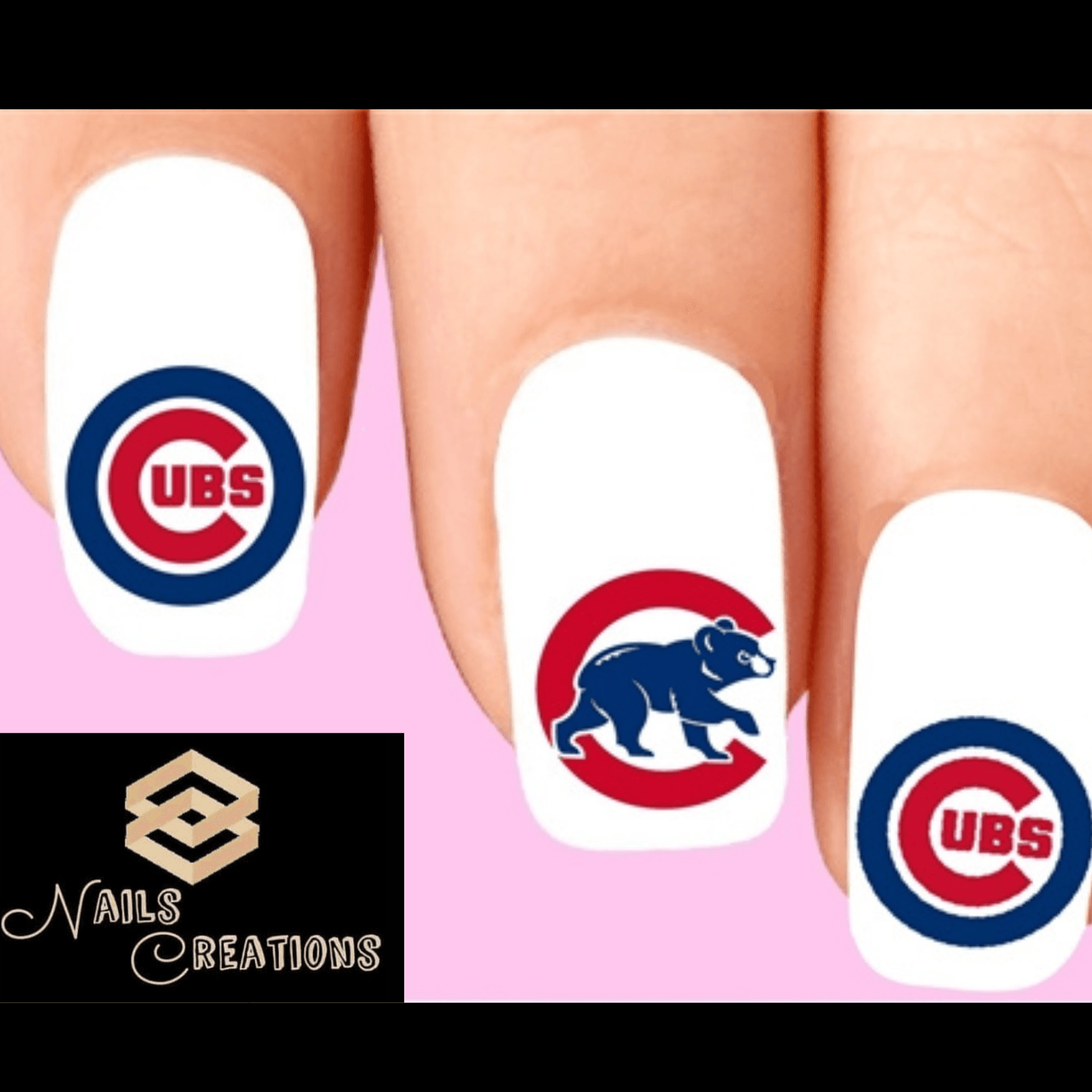 Chicago Cubs Baseball Set of 20 Waterslide Nail Decals – Nails Creations