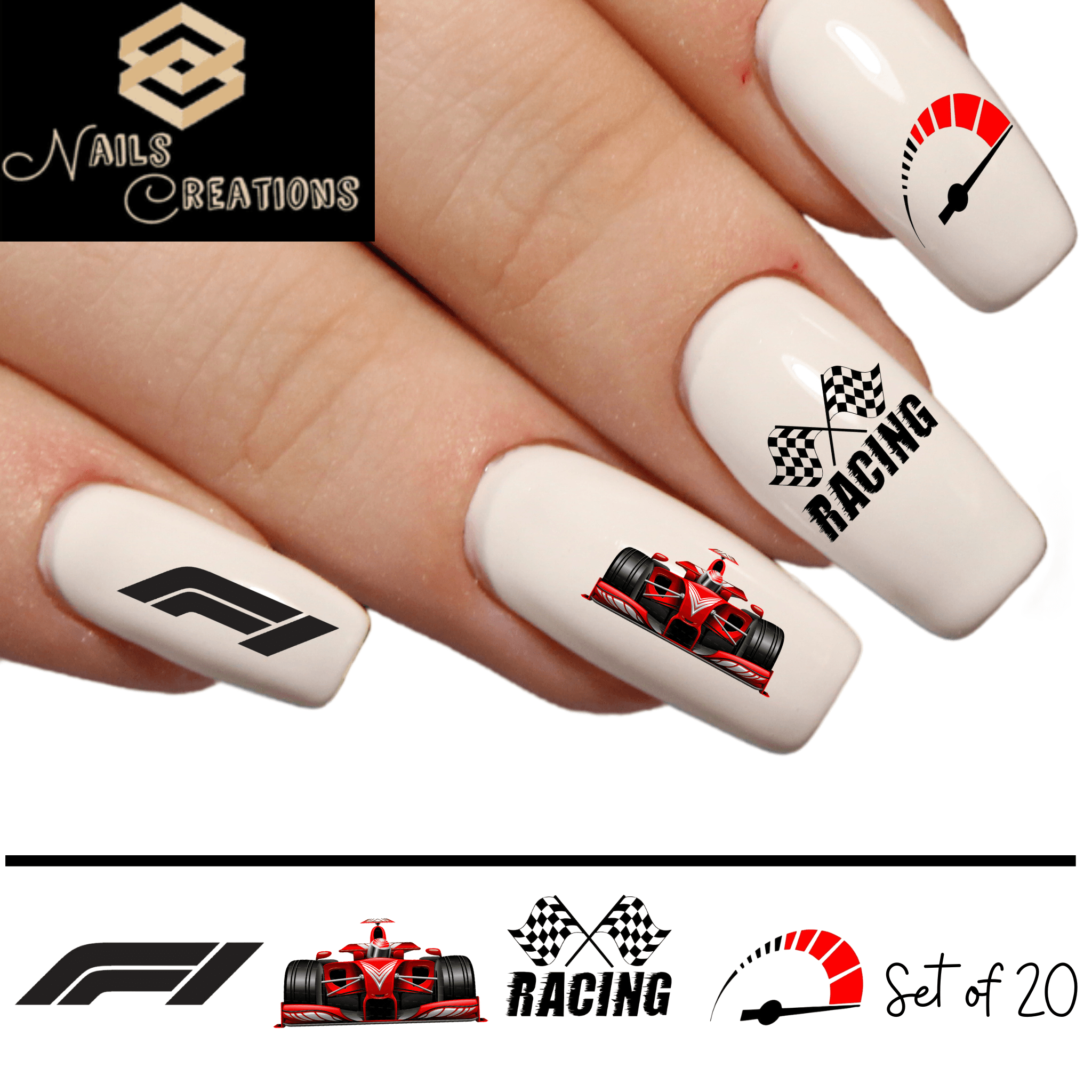Fox Racing Acrylic Nails