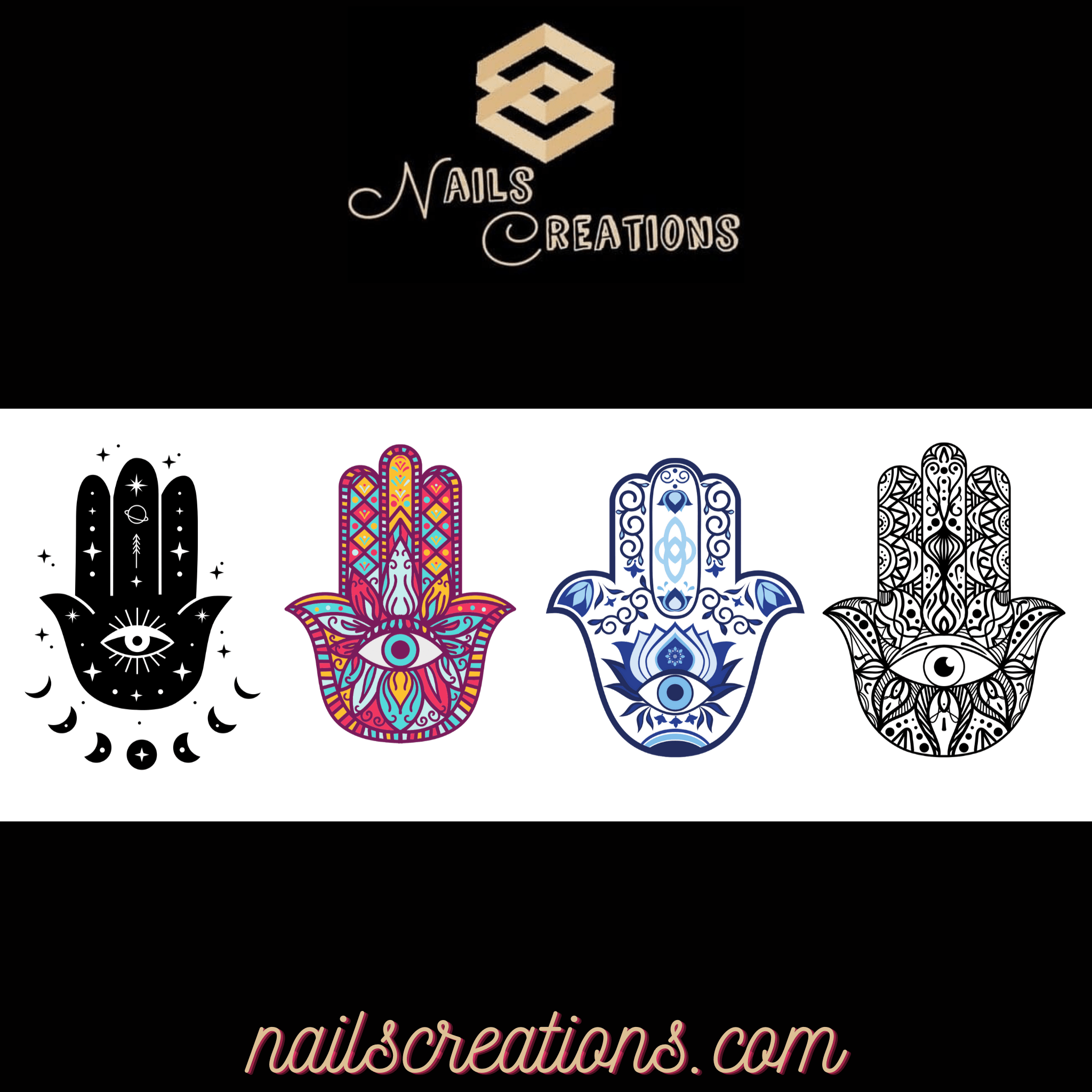Hamsa Waterslides Nail Decals Set of 20 – Nails Creations