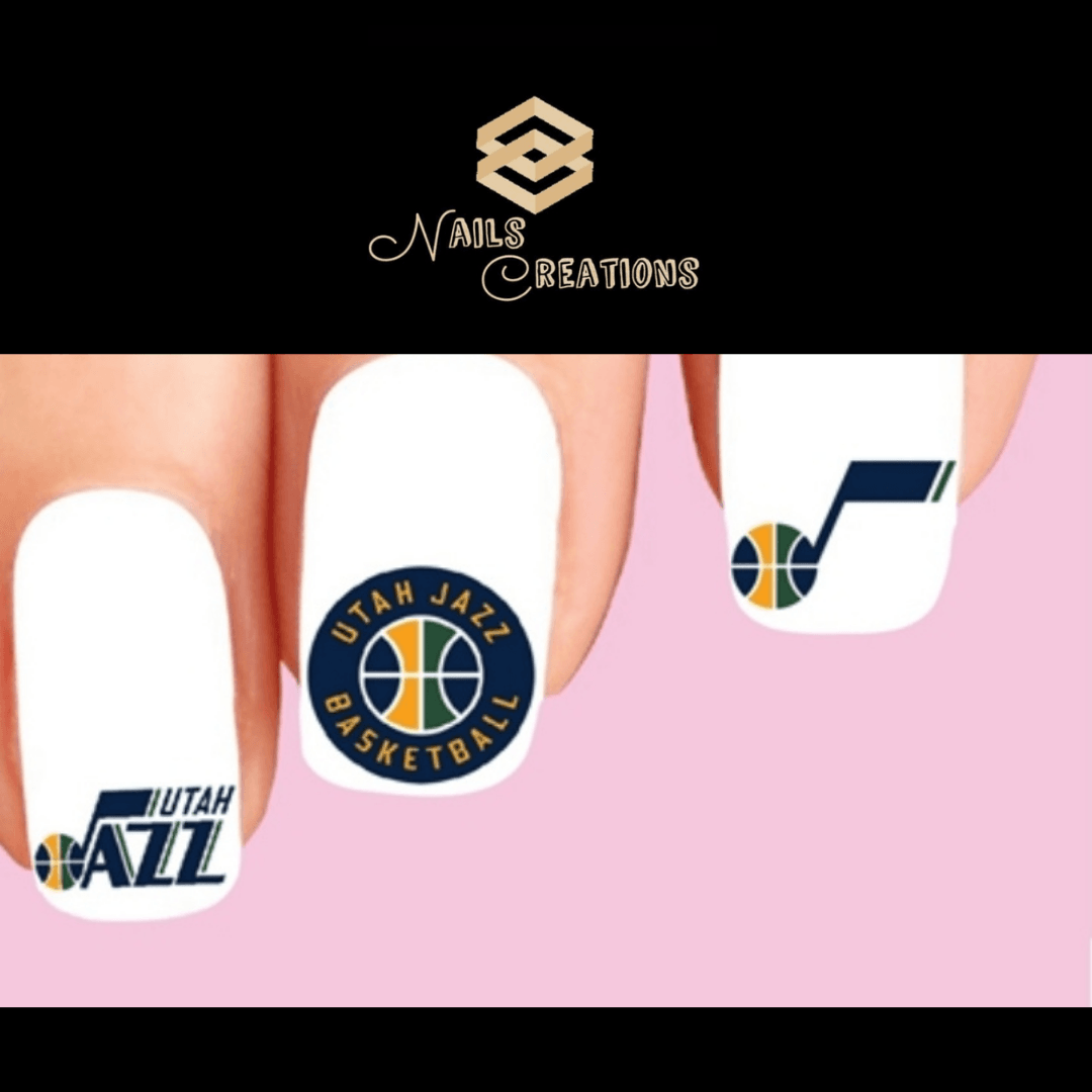 Utah Jazz Basketball Assorted Nail Decals Stickers Waterslide Nail Art ...